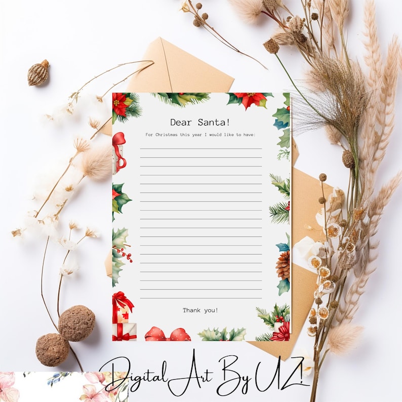 Printable Letter to Santa Printable Santa Wish List Letters Christmas ...