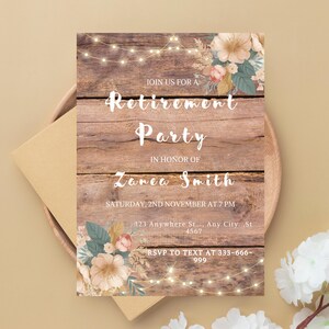 Editable Retirement Party Invitation, Printable Retirement Dinner ...