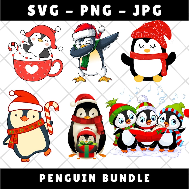 Christmas Penguin Svg - Etsy
