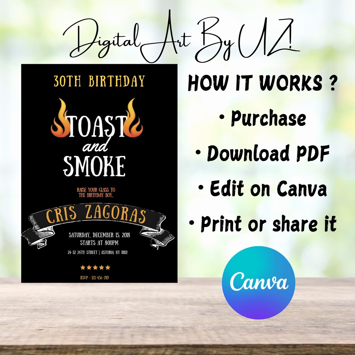 Editable Roast and Toast Birthday Retirement Invitation Canva Template ...