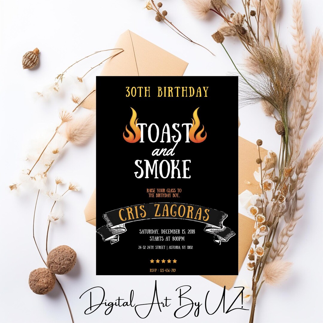 Editable Roast and Toast Birthday Retirement Invitation Canva Template ...