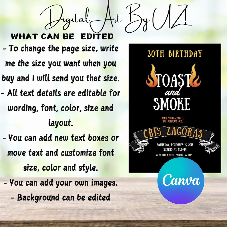 Editable Roast and Toast Birthday Retirement Invitation Canva Template ...