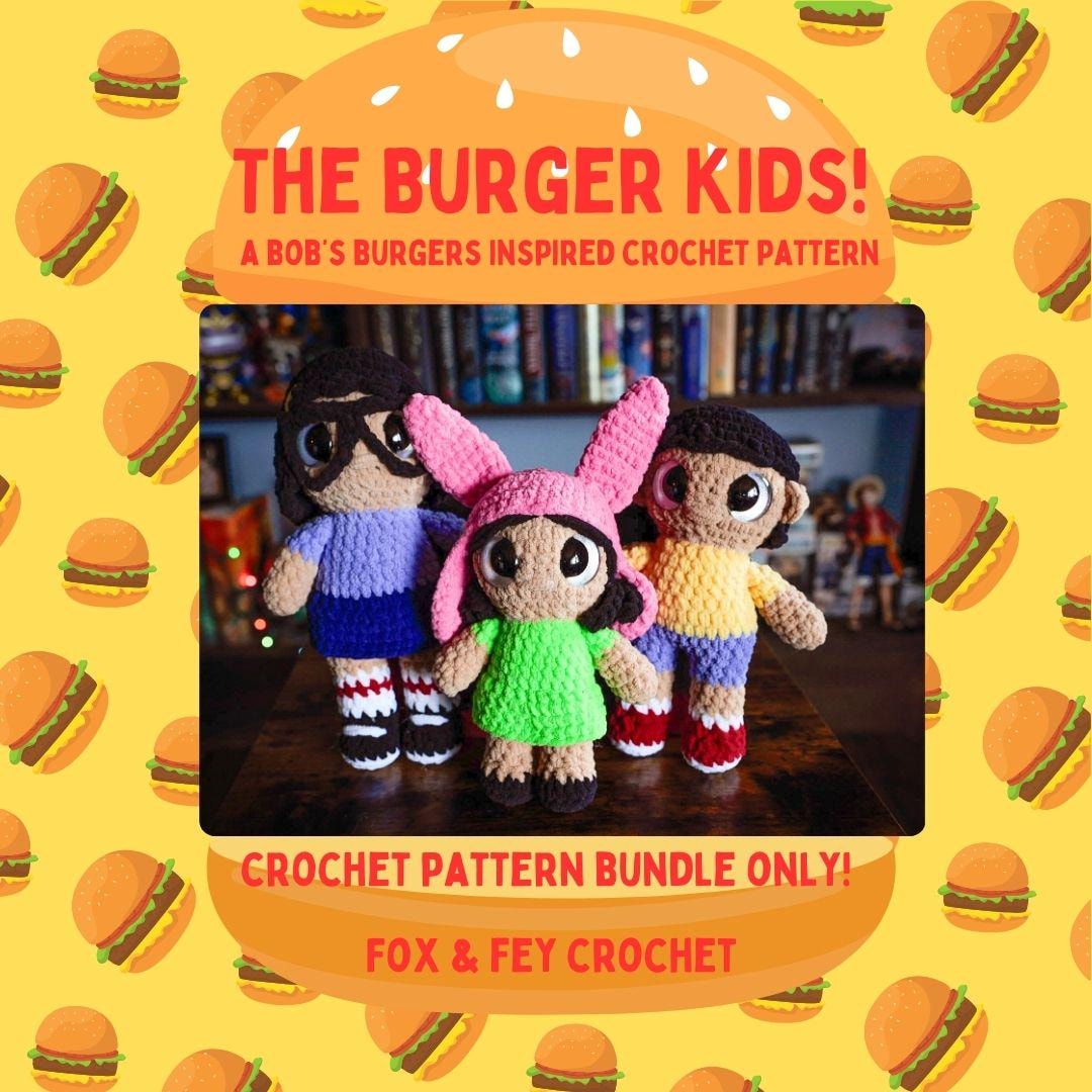 Burger Kids Pattern Bundle! *crochet Patterns Only* - Etsy