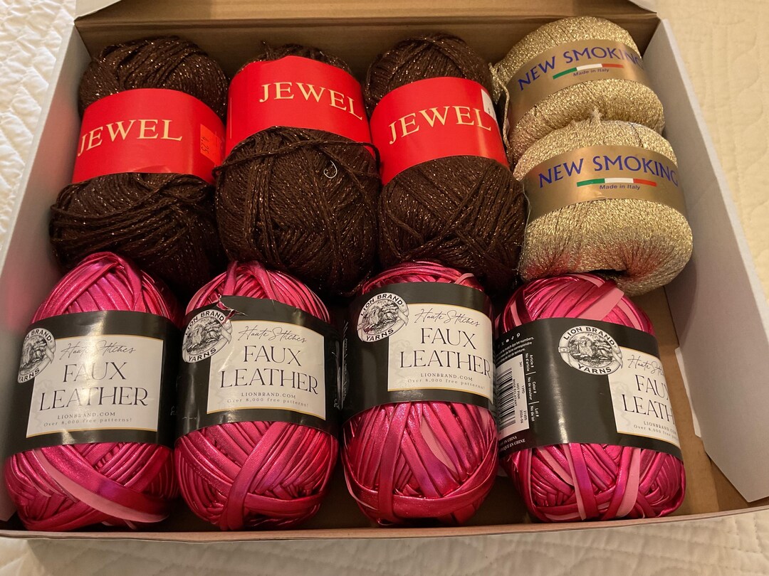 Fun Sparkle and Faux Leather Yarn in a Box - Etsy