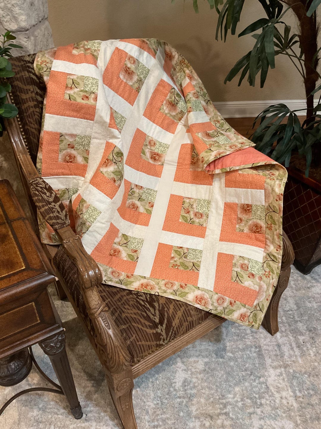 Large Table Topper, Card Table Cover Quilt, 43” X 43” Lightly Hand ...