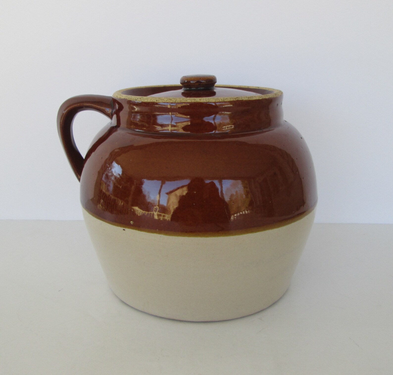 Brown & Tan 2 Qt. Bean Pot - Ransbottom USA With Crown Mark - Etsy