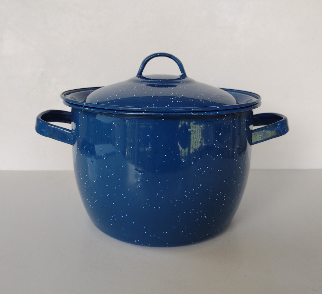 Blue Speckled Enamel Ware Stock Pot - 4 Qt. - Etsy
