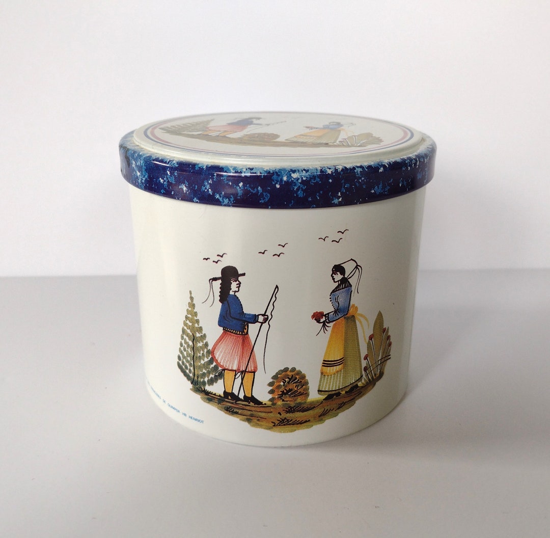 Sweet HB Henriot Folk Art Tin - Massilly France - Etsy