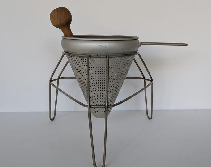 Cone Strainer Sieve With Stand & Wood Pestle - Etsy