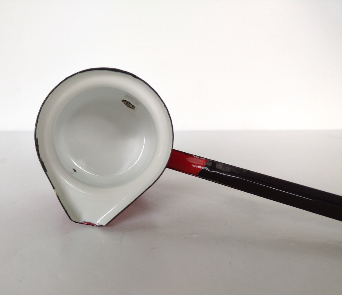 Red Enamel Dipper Ladle Turkish Coffee Pot - Etsy
