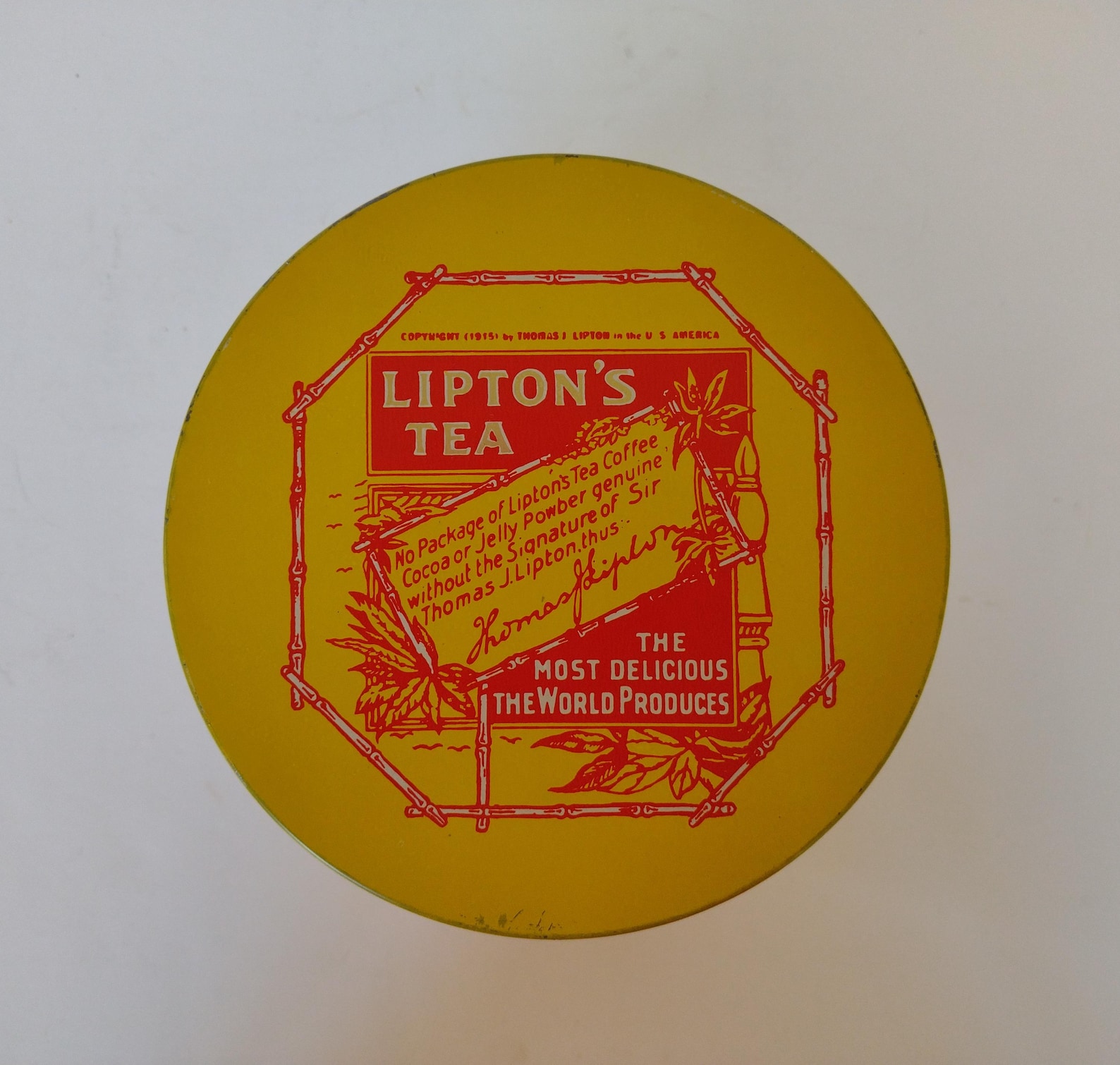 Vintage Lipton Tea Tin by Cheinco 5 1/2 Tall by 5 1/2 in Diameter - Etsy