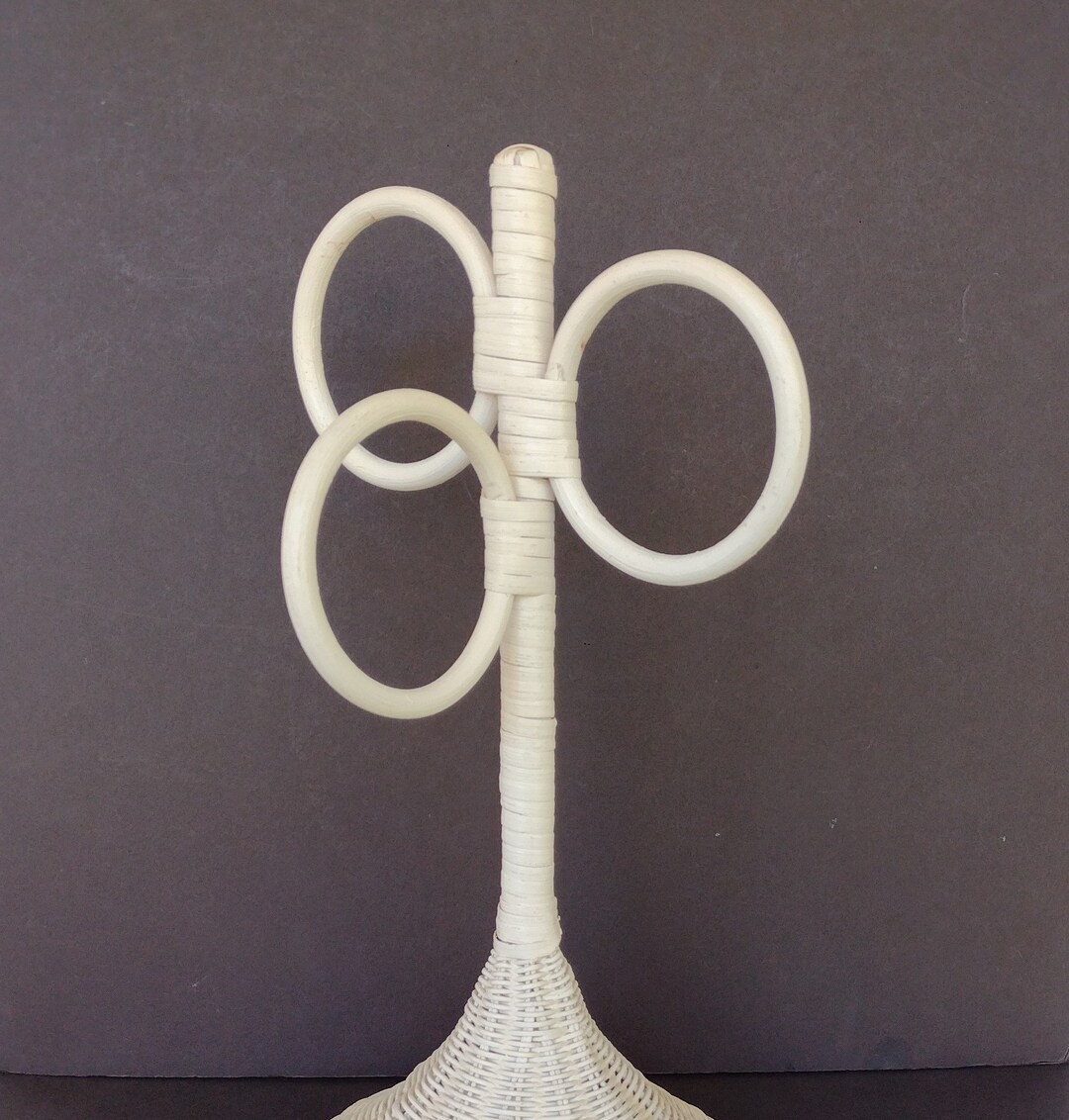 White Wicker Hand Towel Ring Stand Holder - Etsy