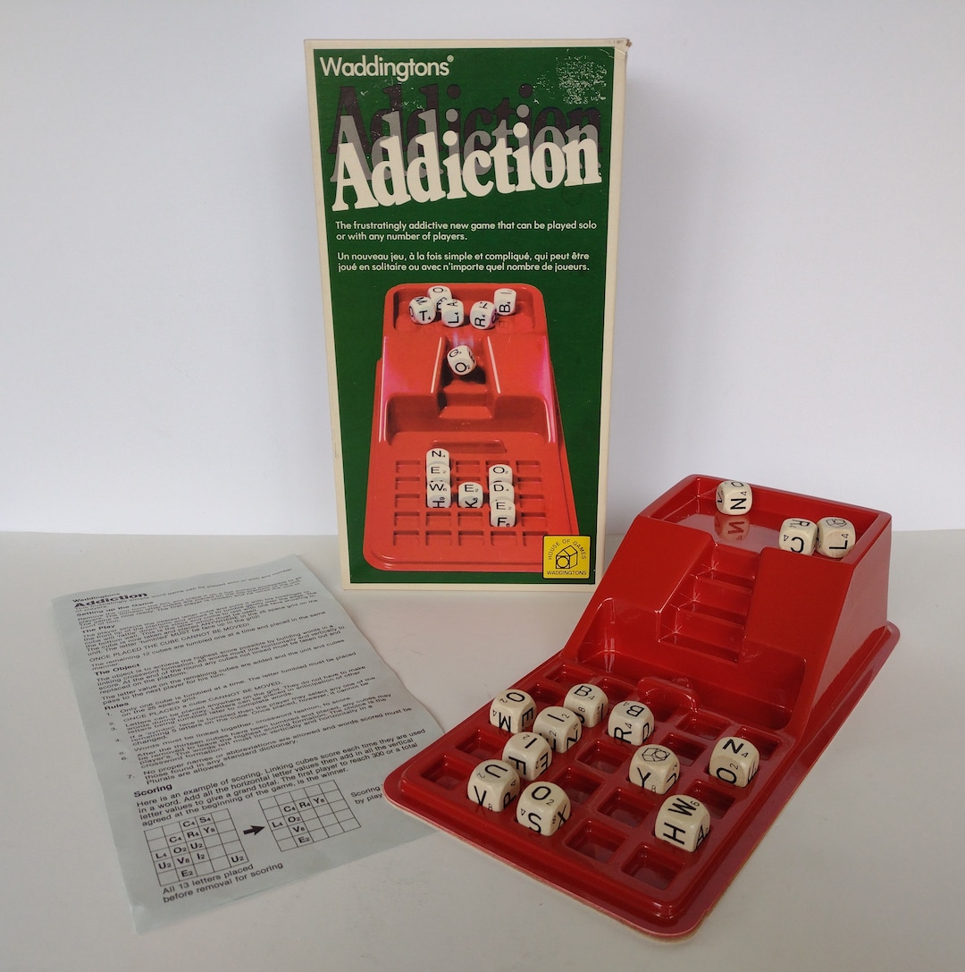 Vintage 1979 Addiction Word Dice Game - Etsy