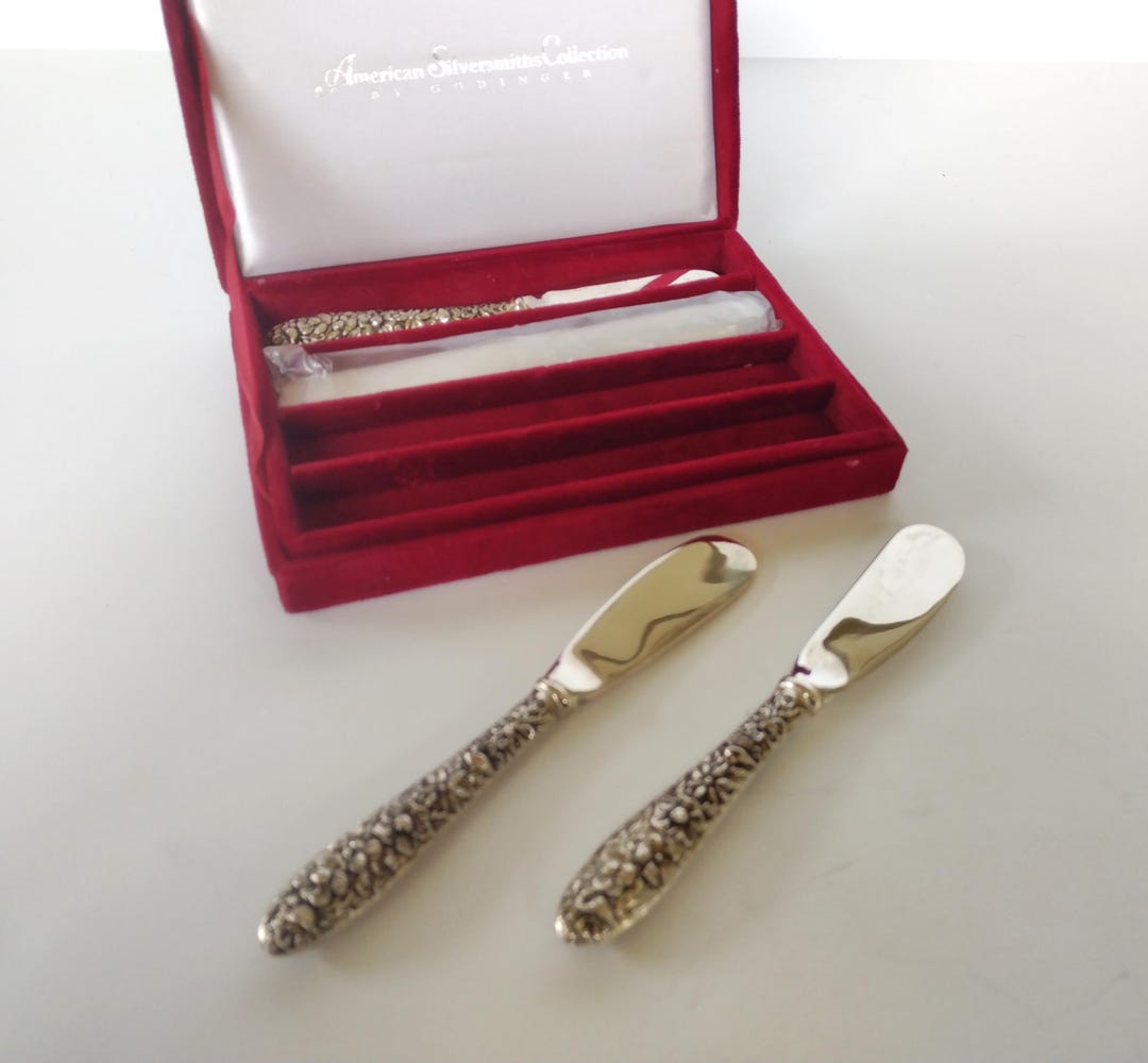 Set of 4 Godinger Silver Appetizer Spreader Knife American Silversmiths ...