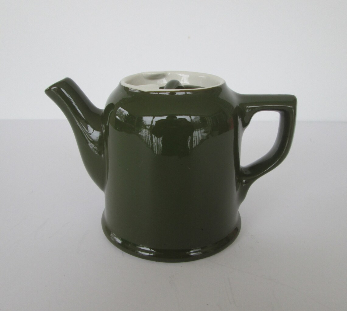 Green Pottery Individual Teapot - Etsy