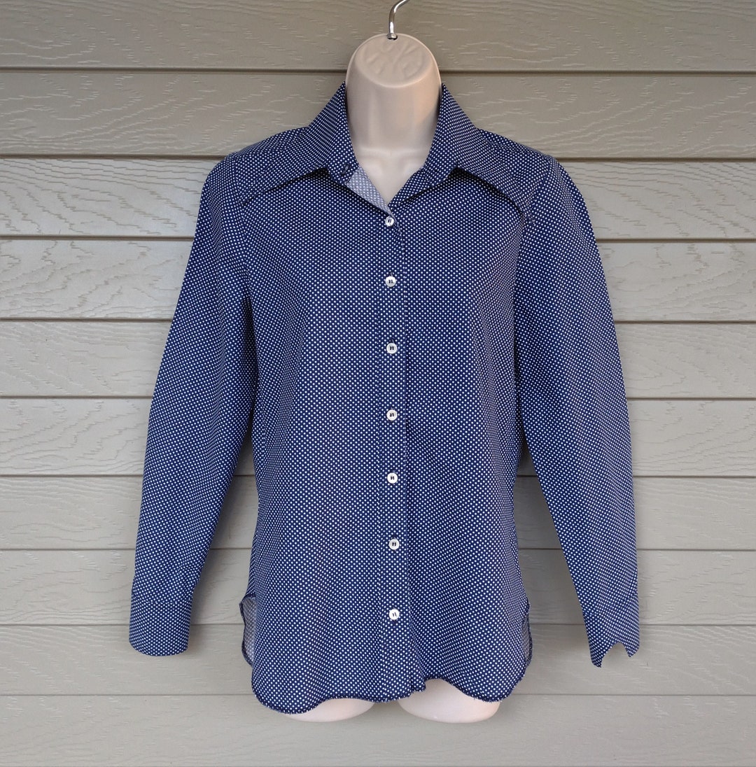 Sysser Ginsborg Design Deres Navy Polka Dot Shirt - Womens Size XS or S ...