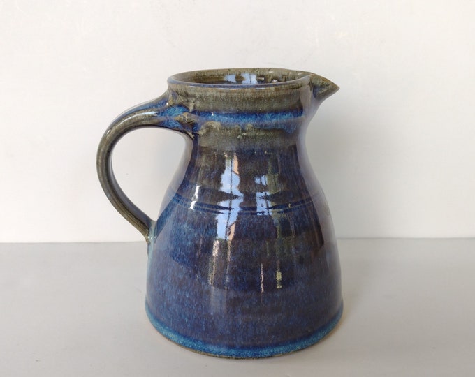 Blue Hand Thrown Small Pottery Pitcher or Creamer - Etsy