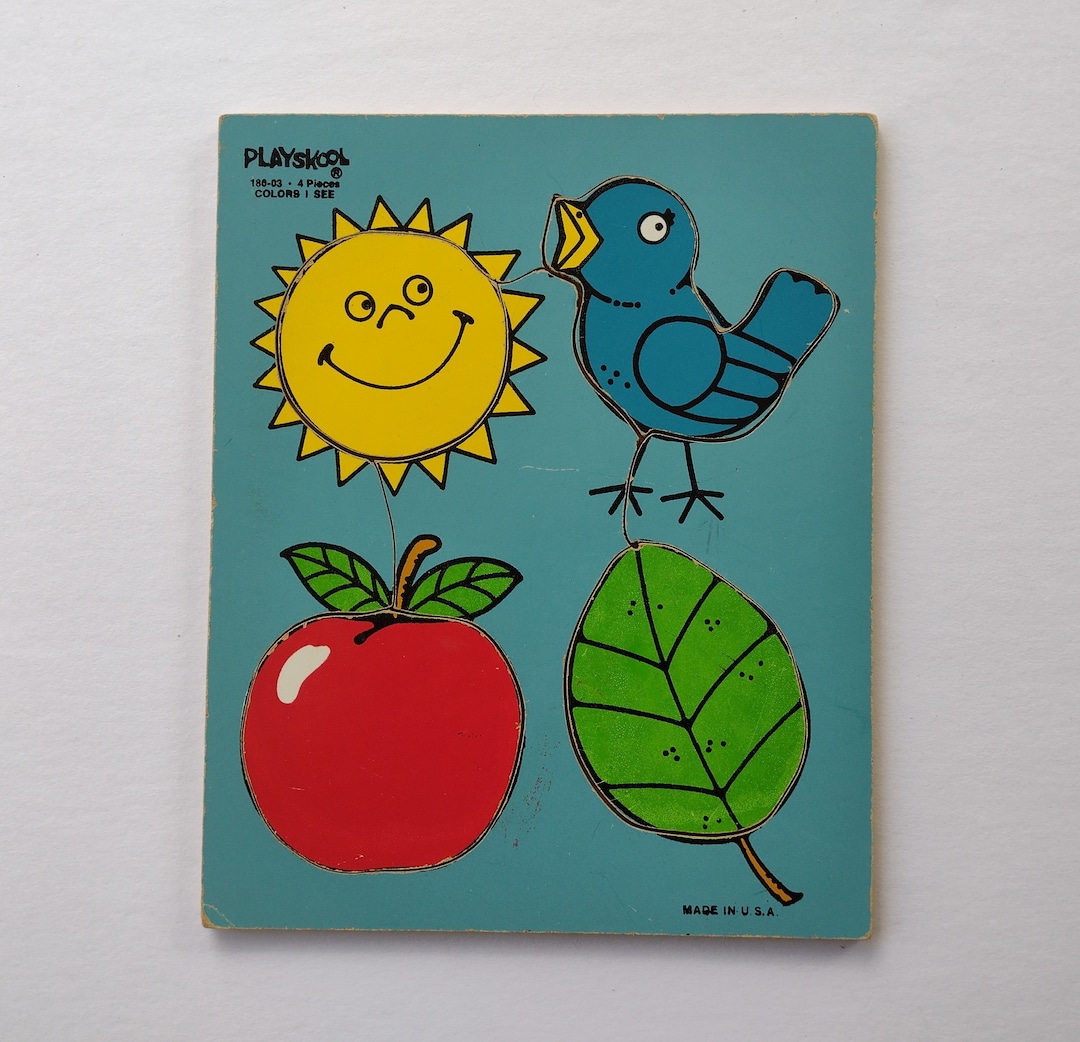 Vintage Playskool "colors I See" Puzzle - 4 Pieces - Etsy