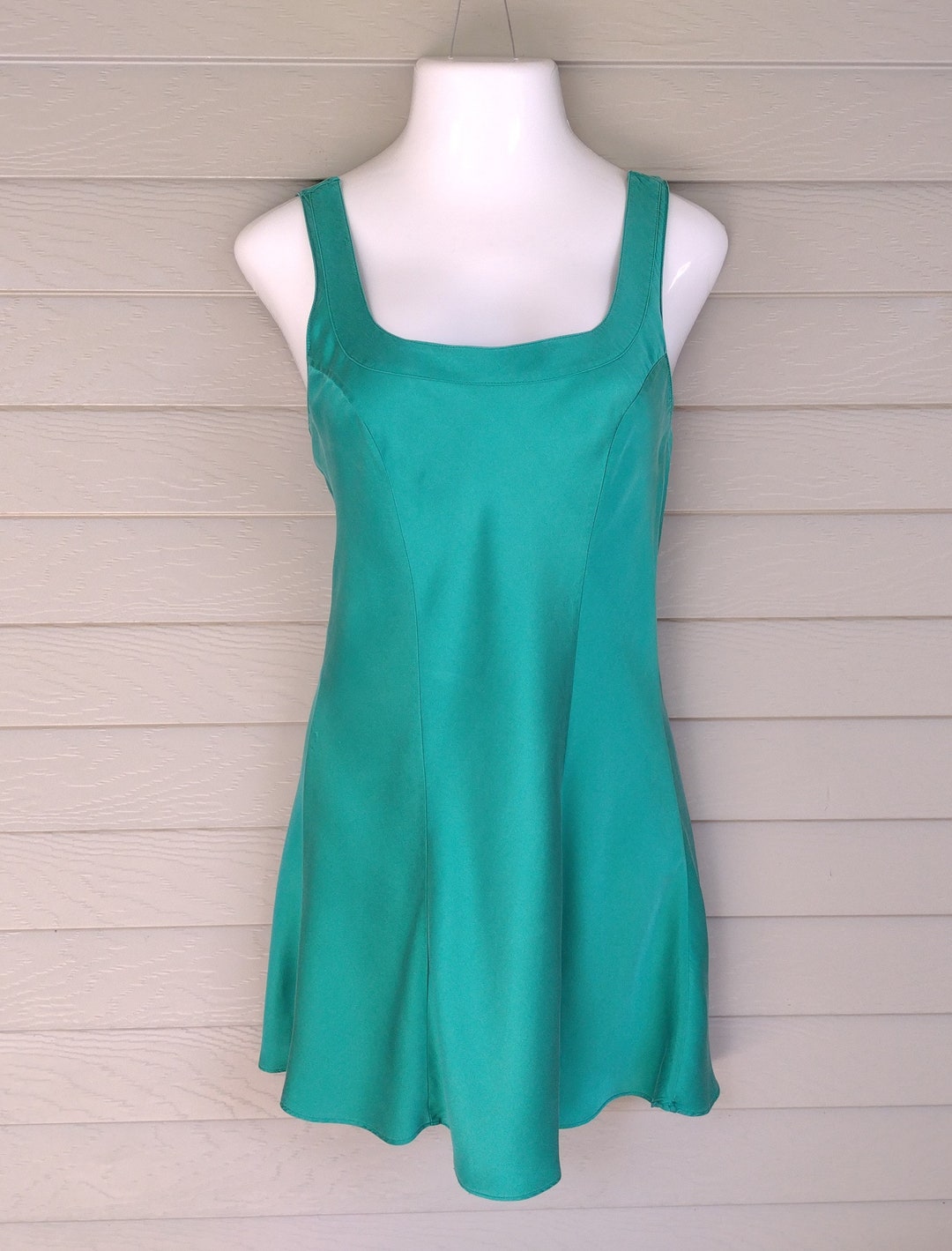 Victoria's Secret 100% Silk Emerald Green Chemise Nightgown - Size S/M ...