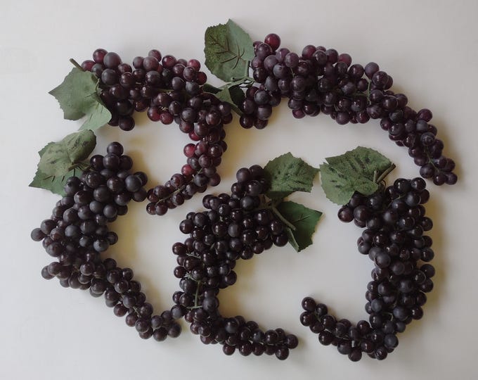 Five Large Bunches of Dark Purple Grapes - Artificial Rubber - Etsy