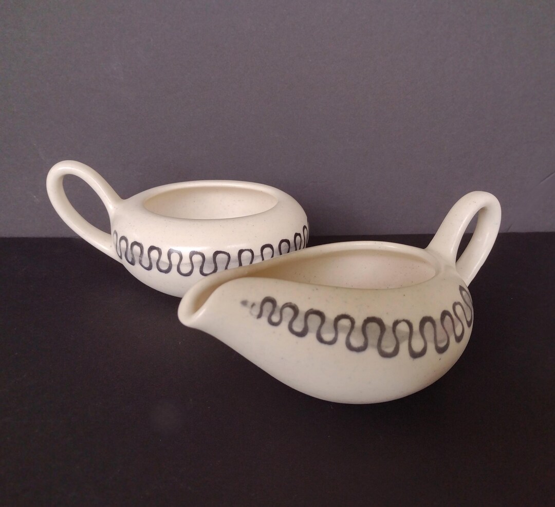1955 Poppytrail Aztec Creamer and Sugar Bowl Set - Metlox - Vernon - Etsy