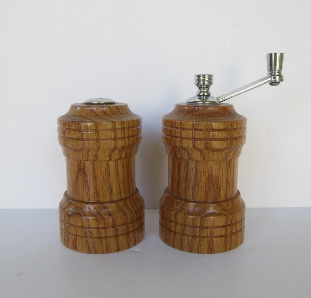 Olde Thompson Wood Salt Shaker and Pepper Mill Set - Etsy