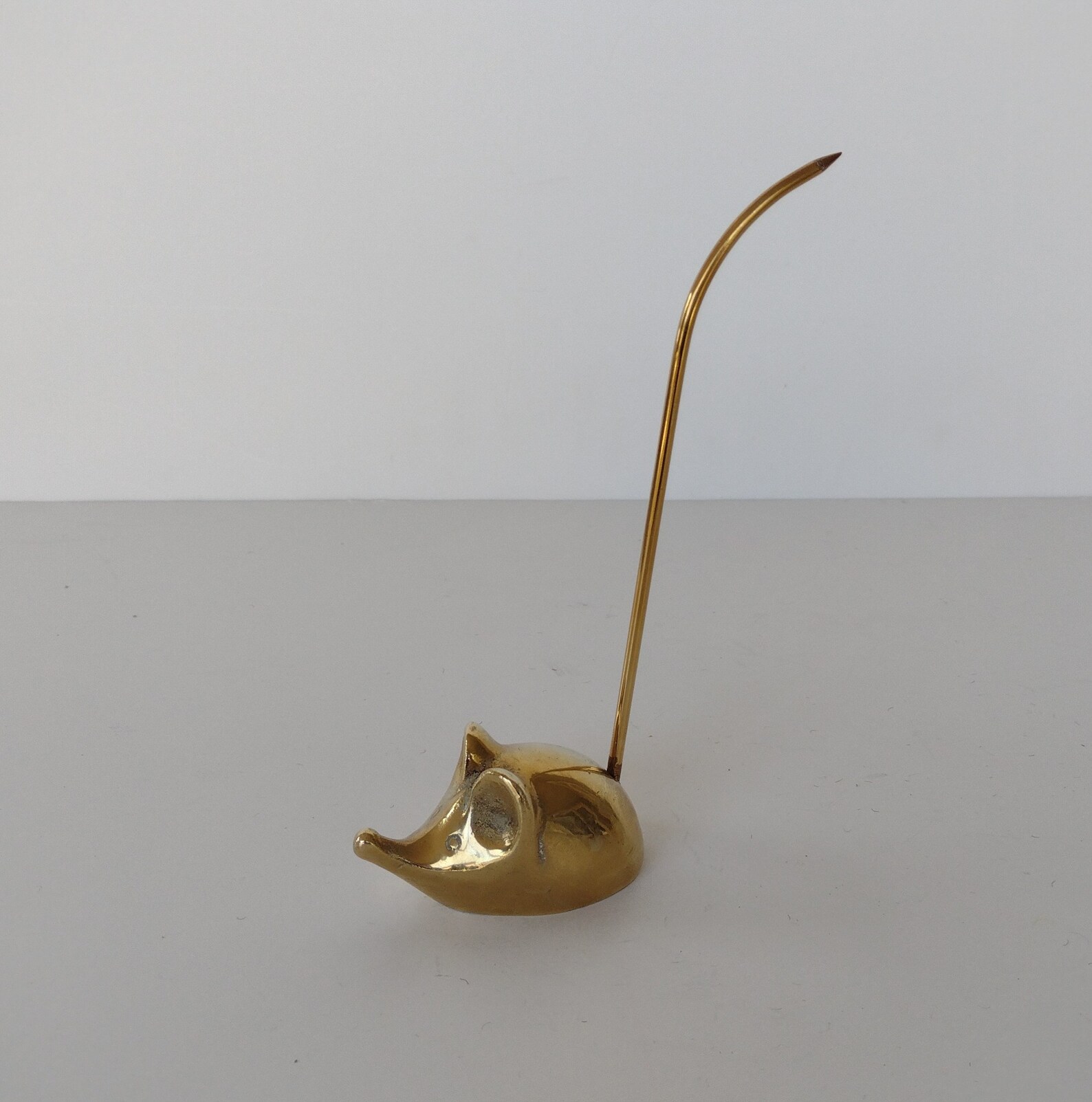 Cute Solid Brass Mouse Note Receipt Holder - Etsy