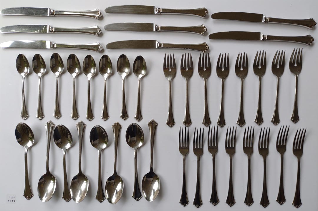 8 Place Settings Oneida Anticipation Deluxe Stainless Flatware - Etsy