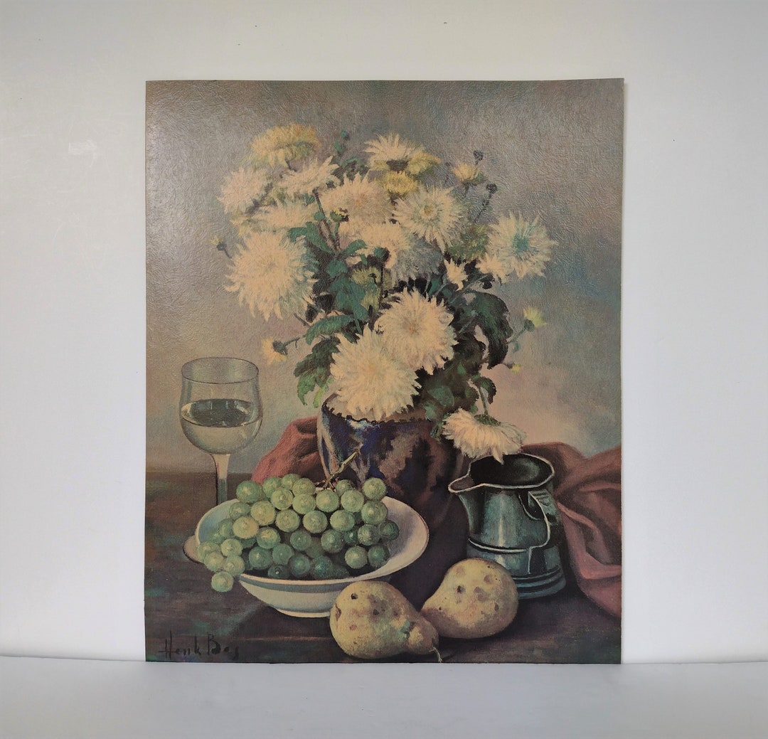 Henk Bos Lovely Still Life Painting Print 16 X 20 - Floral & Fruit - Etsy