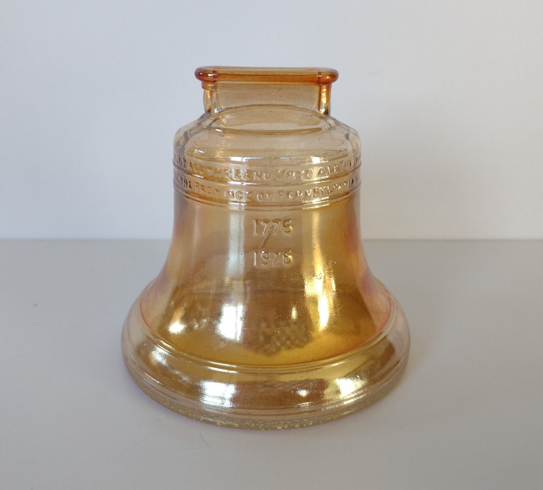 Lusterware Liberty Bell Glass Coin Bank - Etsy