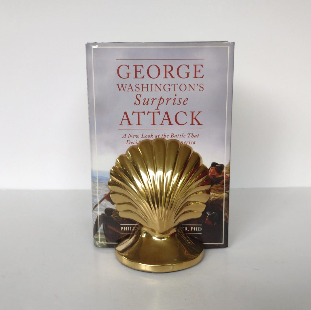 Solid Brass Seashell Bookends - Large Clam Sea Shell Set Pair - Etsy