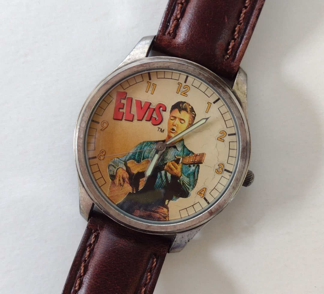 Elvis FOSSIL Limited Edition Watch & Guitar Lapel Pin With Collectible ...