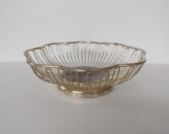 Stainless Steel Open Metal Basket - Silver MCM Bread Fruit Basket - Etsy