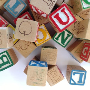 53 Vintage Alphabet Childrens Wood Toy Blocks Korea Japan - Etsy