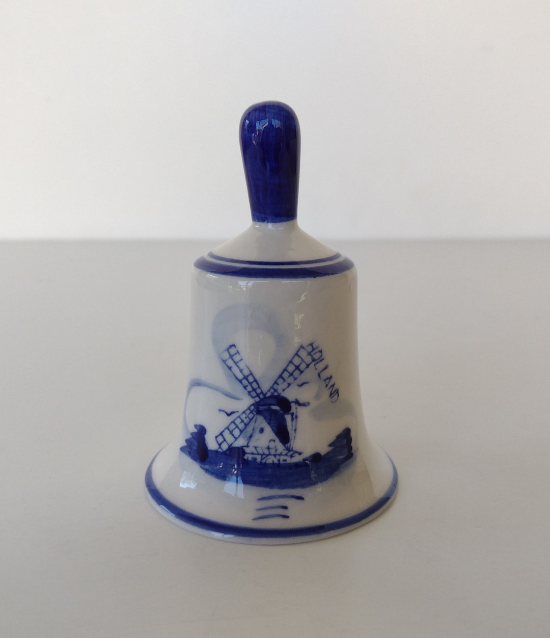 Holland Delft Blue Tabletop Bell Hand Painted Windmill - Etsy