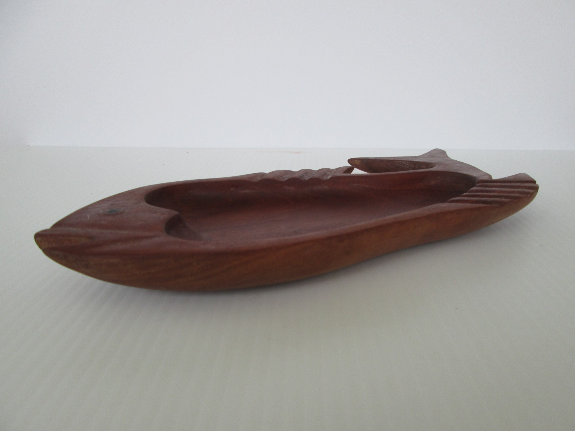 Solid Teak Wood Fish Serving Tray - Etsy