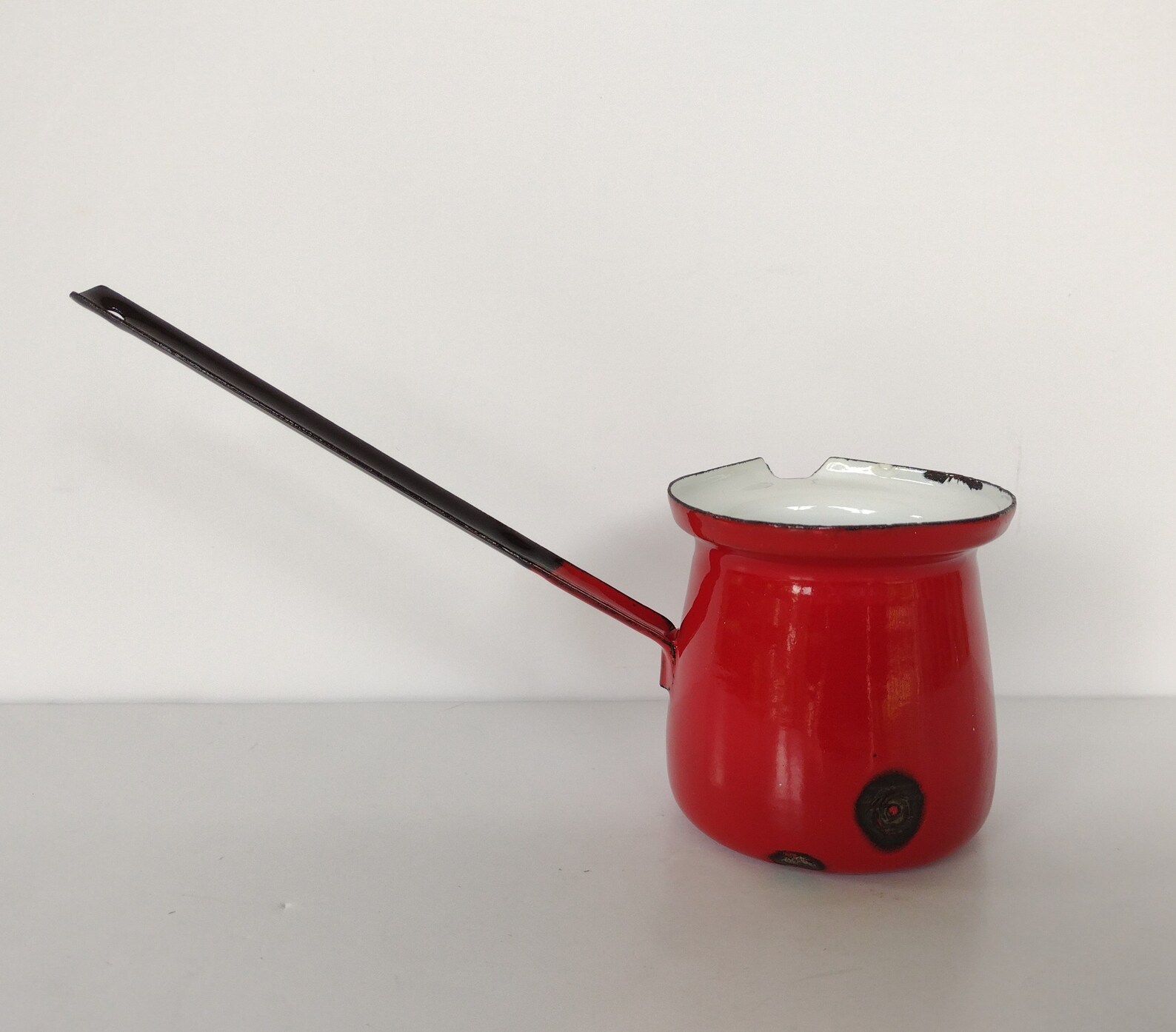 Red Enamel Dipper Ladle Turkish Coffee Pot - Etsy