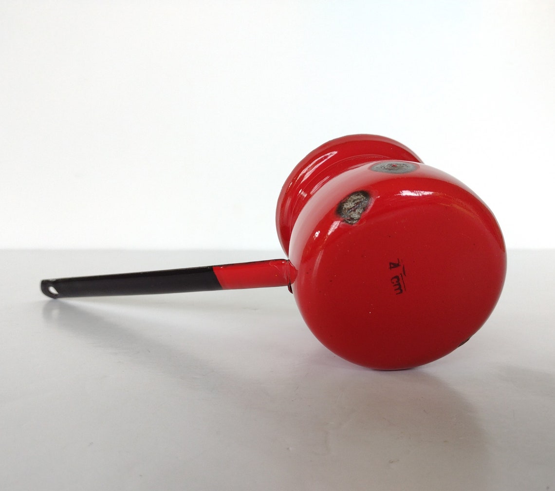 Red Enamel Dipper Ladle Turkish Coffee Pot - Etsy