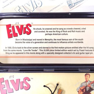 Elvis FOSSIL Limited Edition Watch & Guitar Lapel Pin With Collectible ...