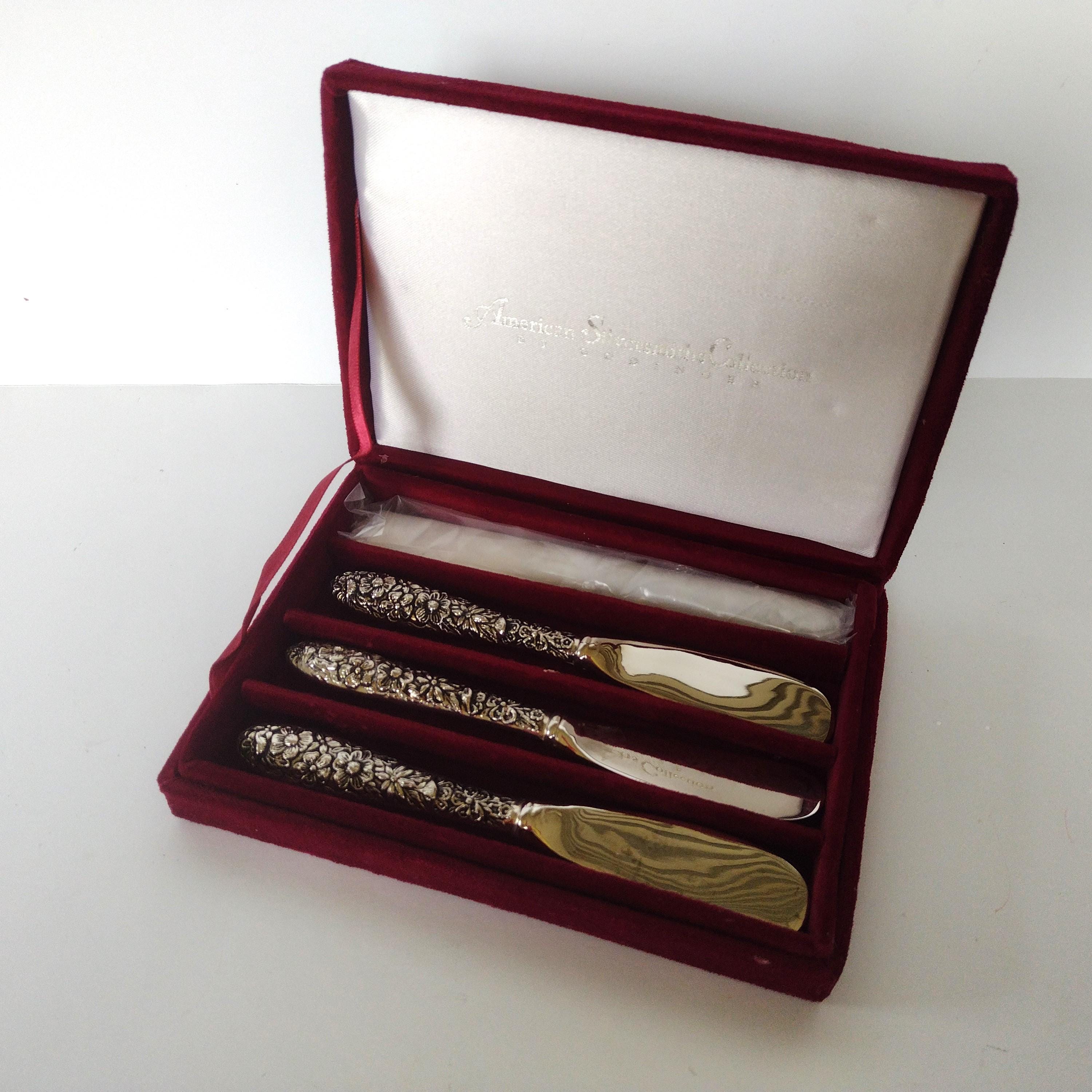 Set of 4 Godinger Silver Appetizer Spreader Knife American Silversmiths ...