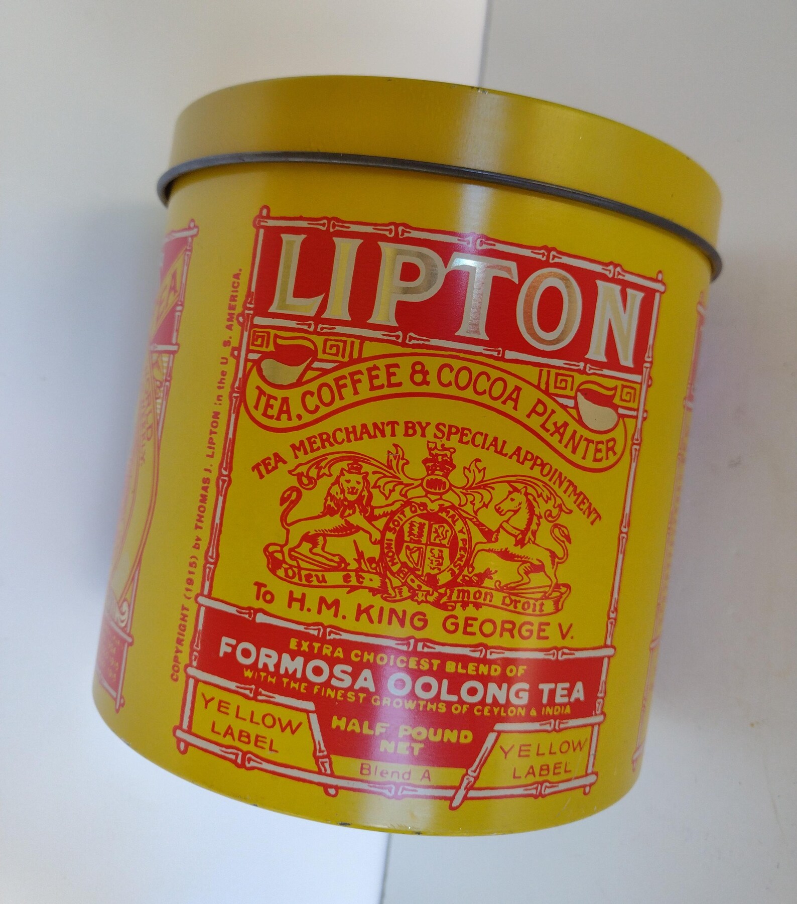 Vintage Lipton Tea Tin by Cheinco 5 1/2 Tall by 5 1/2 in Diameter - Etsy