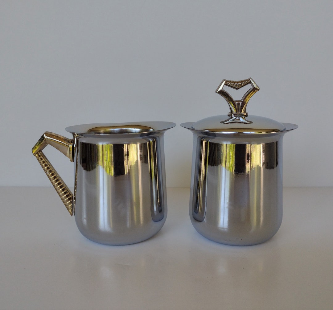 Kromex Chrome Creamer and Sugar Bowl Set - Etsy