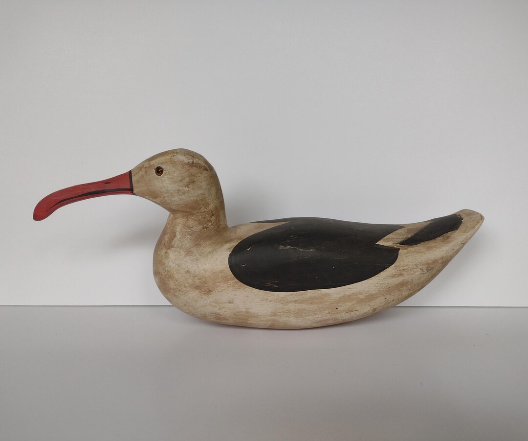 Carved Wood Sea Bird Art Decoy - Home Decor - Seagull Albatross Gull ...