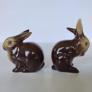 Goebel West Germany Brown Bunny Figurines Set of 2 - Etsy