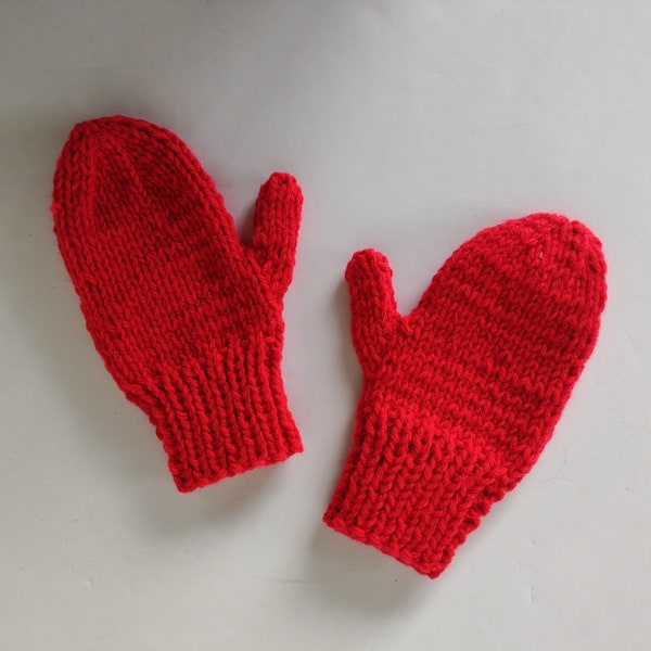 Red Mittens - Etsy