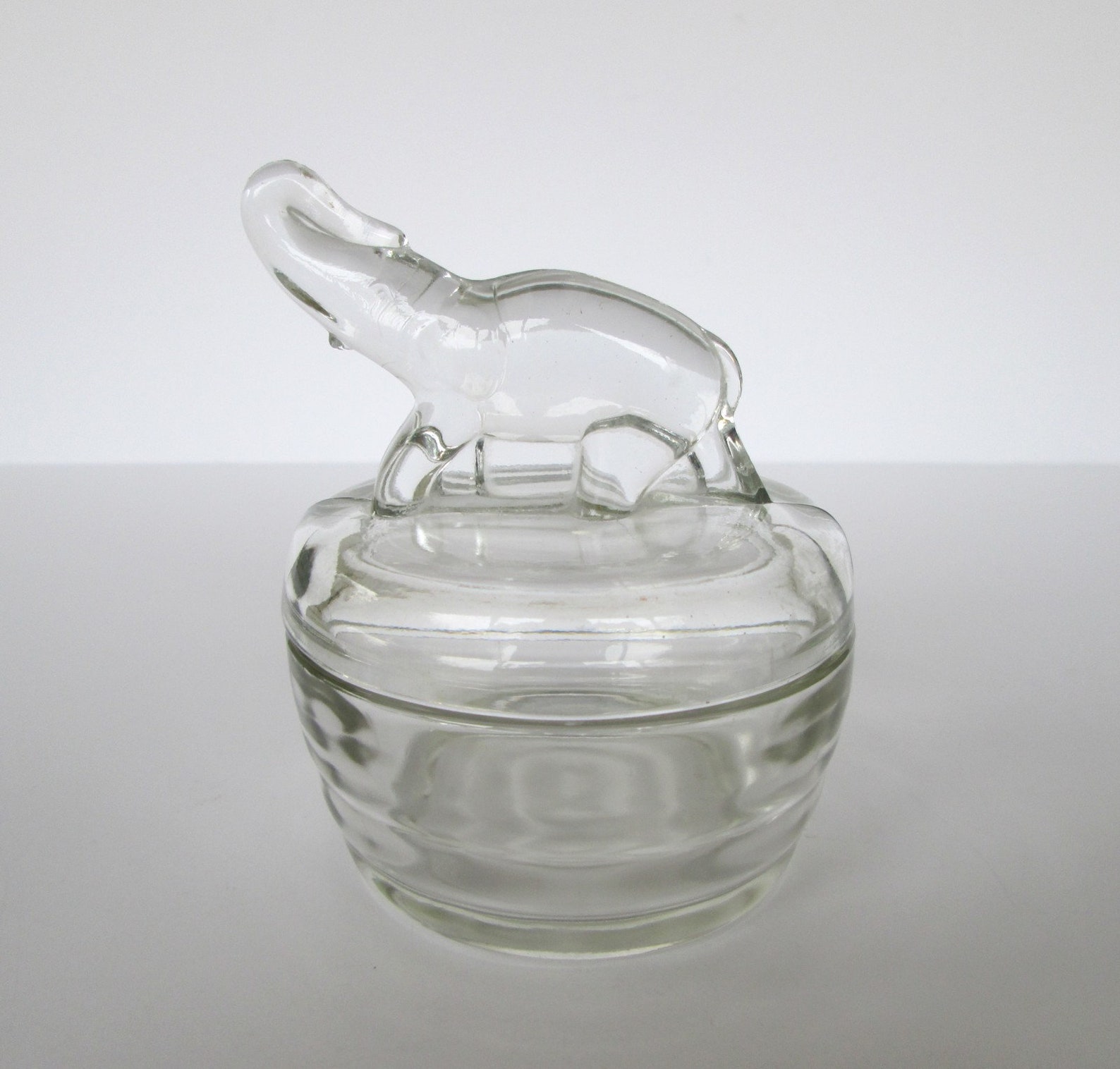 Clear Glass Elephant Dish From Jeanette Glass Co. - Etsy