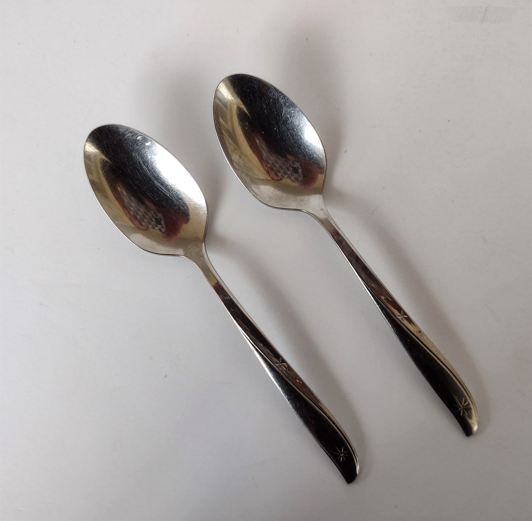 Twin Star Oneida Stainless Flatware Teaspoon - Set of 2 Teaspoons - Etsy