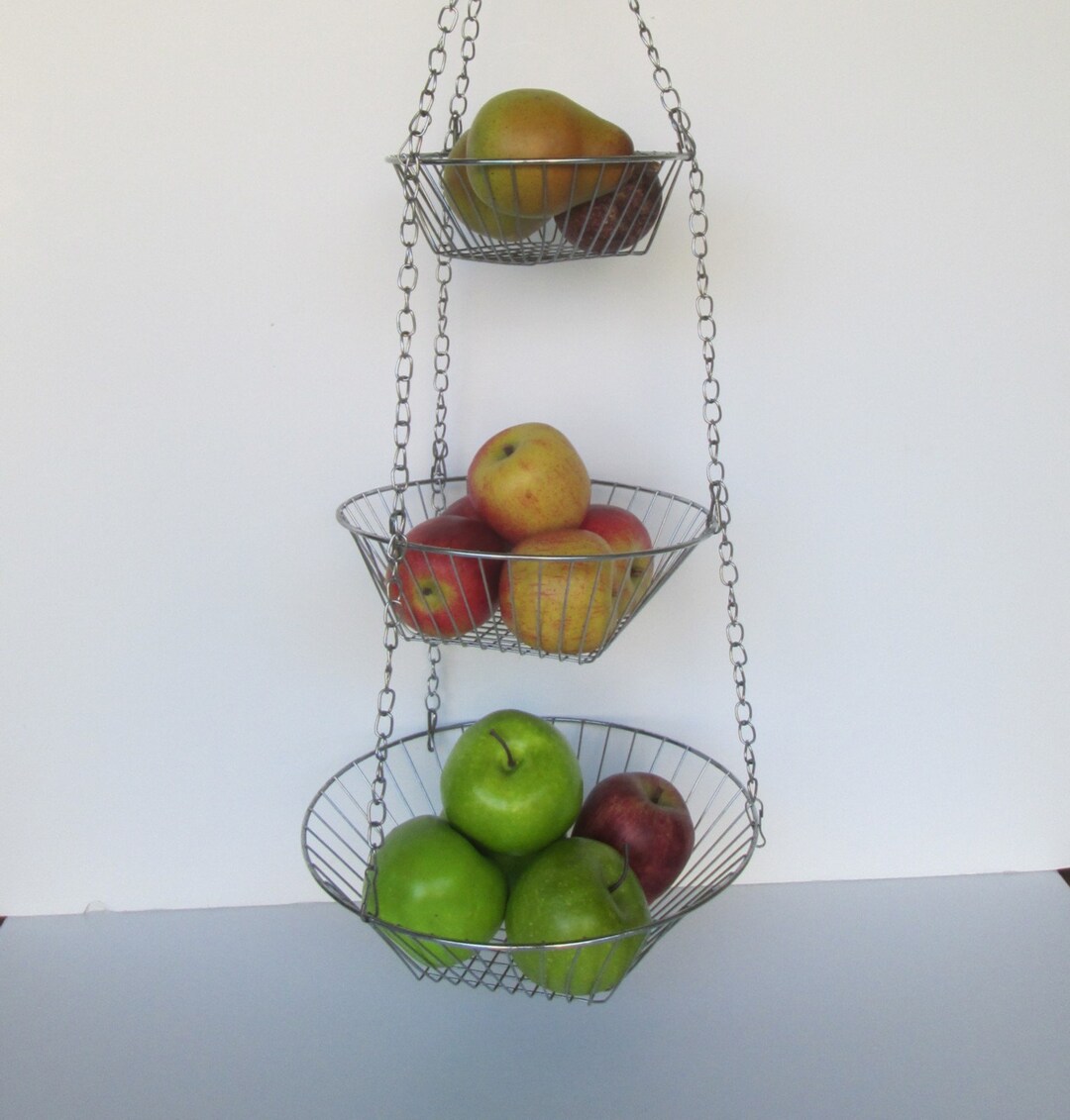 Large 3 Tiered Hanging Wire Baskets - Etsy
