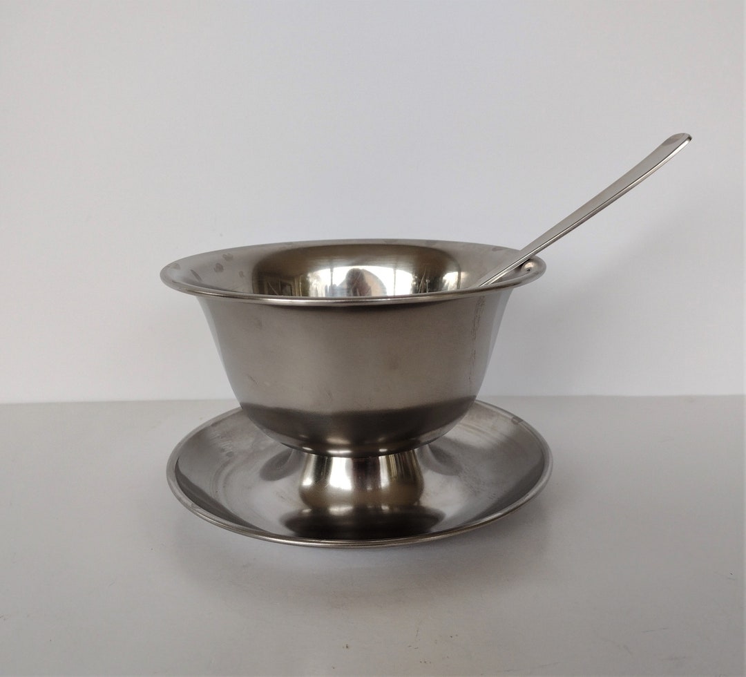 Mid Century Lundtofte Stainless Bowl With Gense Gravy Ladle Spoon - Etsy