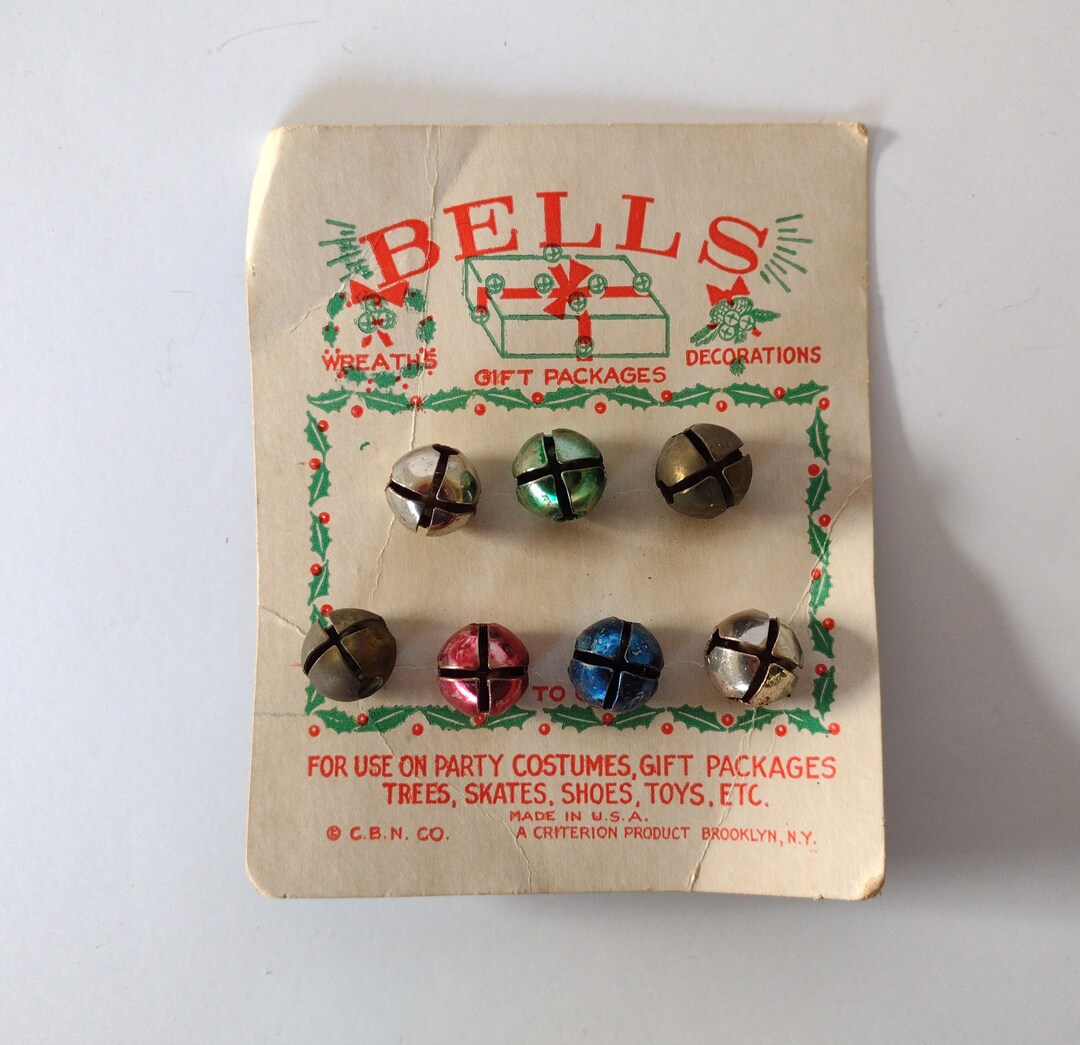Vintage 50's Multi Colored Jingle Bells - Set of 7 in Original ...